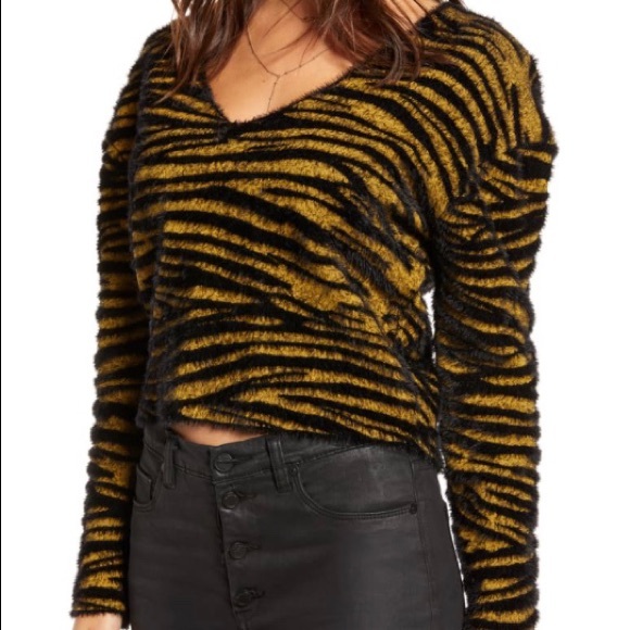 Leith | Sweaters | Nwot Xs Leith Tiger Stripe V Neck Sweater | Poshmark